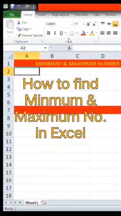 How to find minimum and maximum number in excel #excelformulas #excel #ytshorts #shorts #viral ...