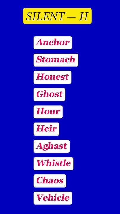 WORDS WITH SILENT H - YouTube