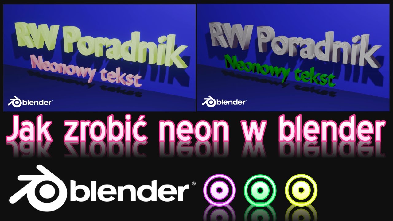 Jak zrobić neon w Blender - How to make neon in Blender - YouTube