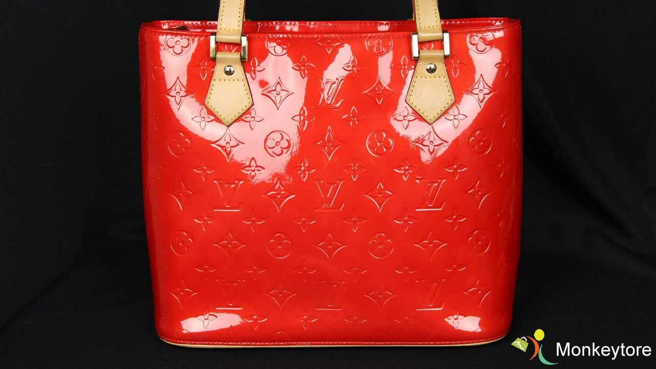 Authentic Louis Vuitton Red Monogram Vernis Houston - YouTube