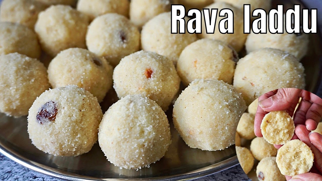 Rava laddu recipe | suji ke laddu | sugar syrup rava ladoo recipe - YouTube