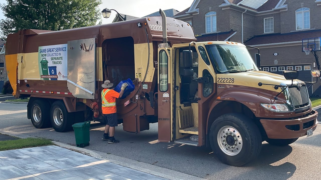 International Fanotech F175HE Manual Side Loader Garbage Truck - YouTube