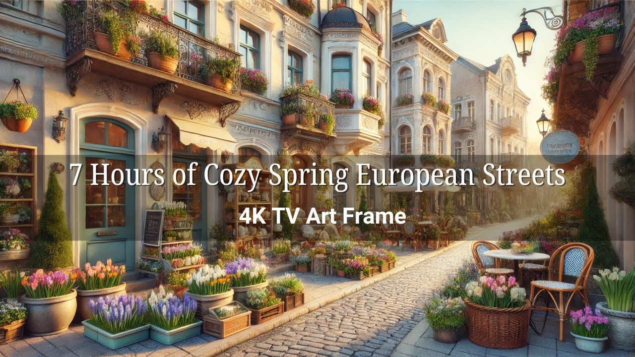 7 Hours of Cozy Spring European Streets Awakening 4K TV Screensaver for ...