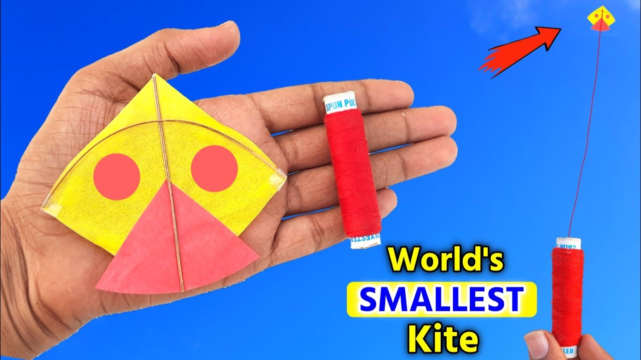 how to make world's smallest kite , flying Tiniest paper kite , how to ...