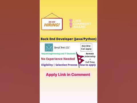 🔴Back End Developer (Java/Python)🔴No Experience Needed🔴Remote Internship + Fulltime | For ...