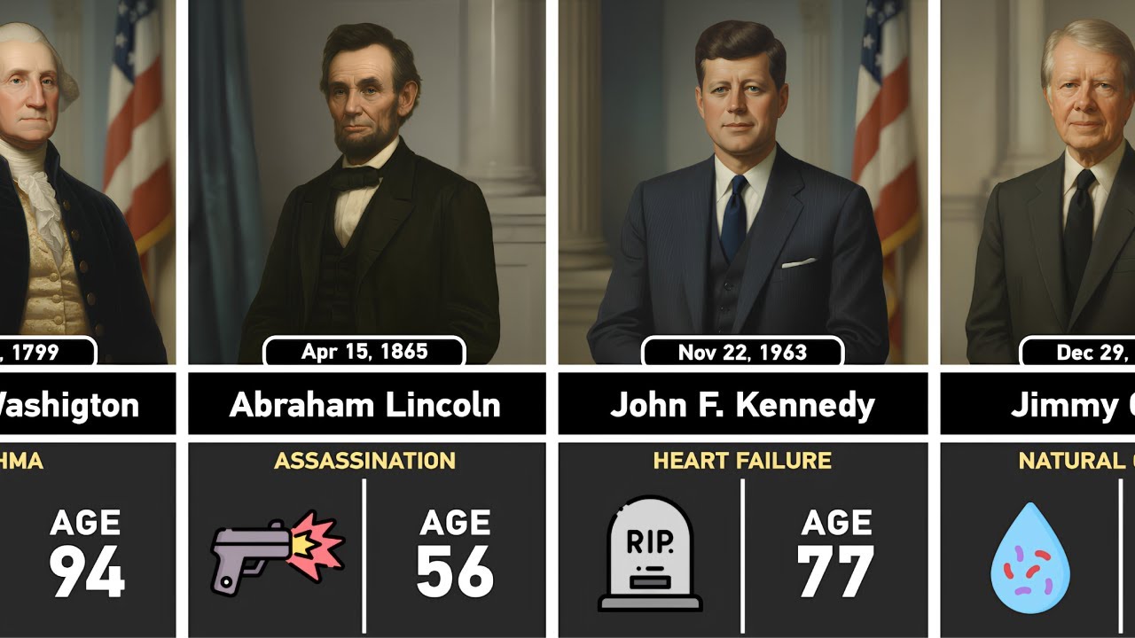 Death Reasons of US Presidents | Age of Death - YouTube