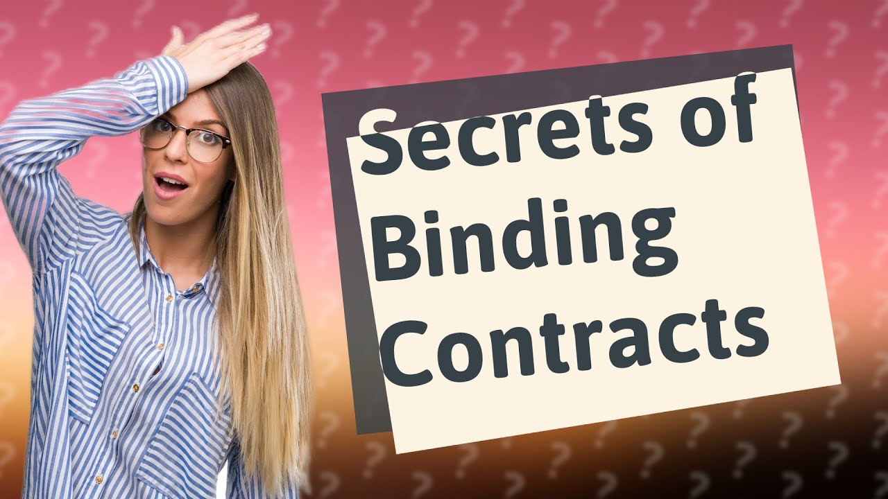 What makes a legally binding contract? - YouTube