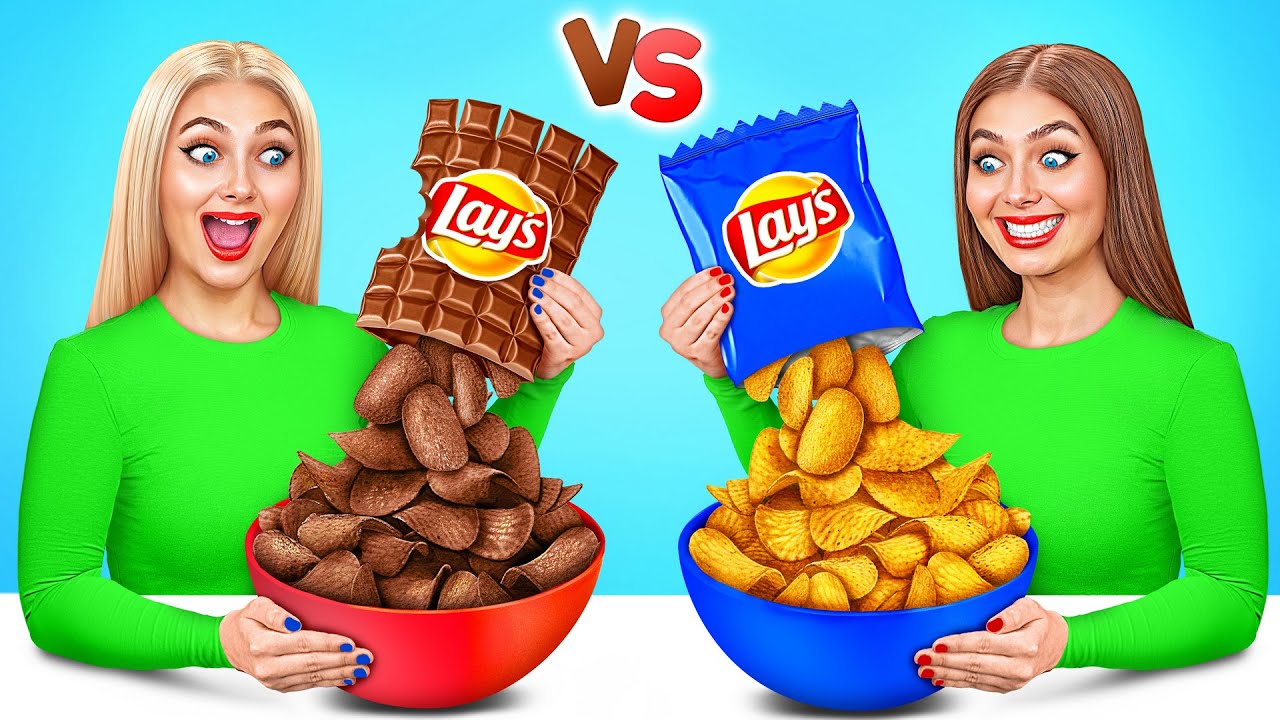 Real Food vs Chocolate Food Challenge | Edible Battle by Choco DO - YouTube