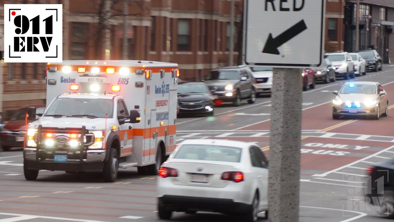 Boston EMS and Boston Police Responding | Ambulance 13 - YouTube