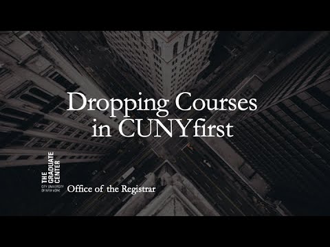 Dropping Courses in CUNYfirst/ScheduleBuilder - YouTube