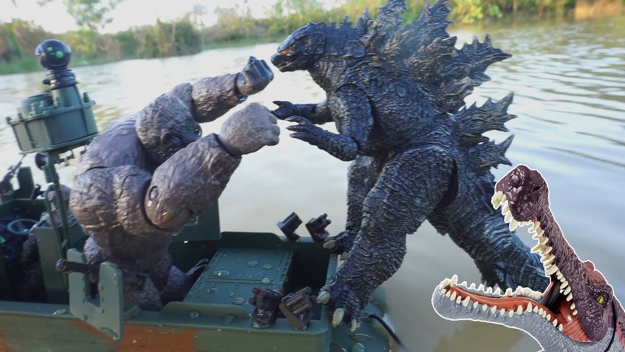 NEW KONG vs. GODZILLA EPIC BATTLE | PURSUIT IN CROCODILE RIVER | BOBOTV ...