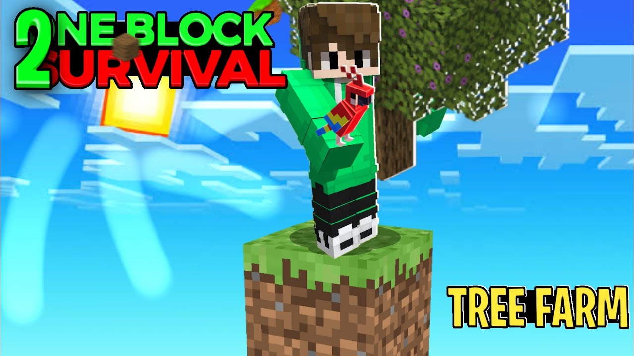 Making Tree Farm In One Block Mcpe 1.20 Hindi 🔥| One Block Survival Ep ...