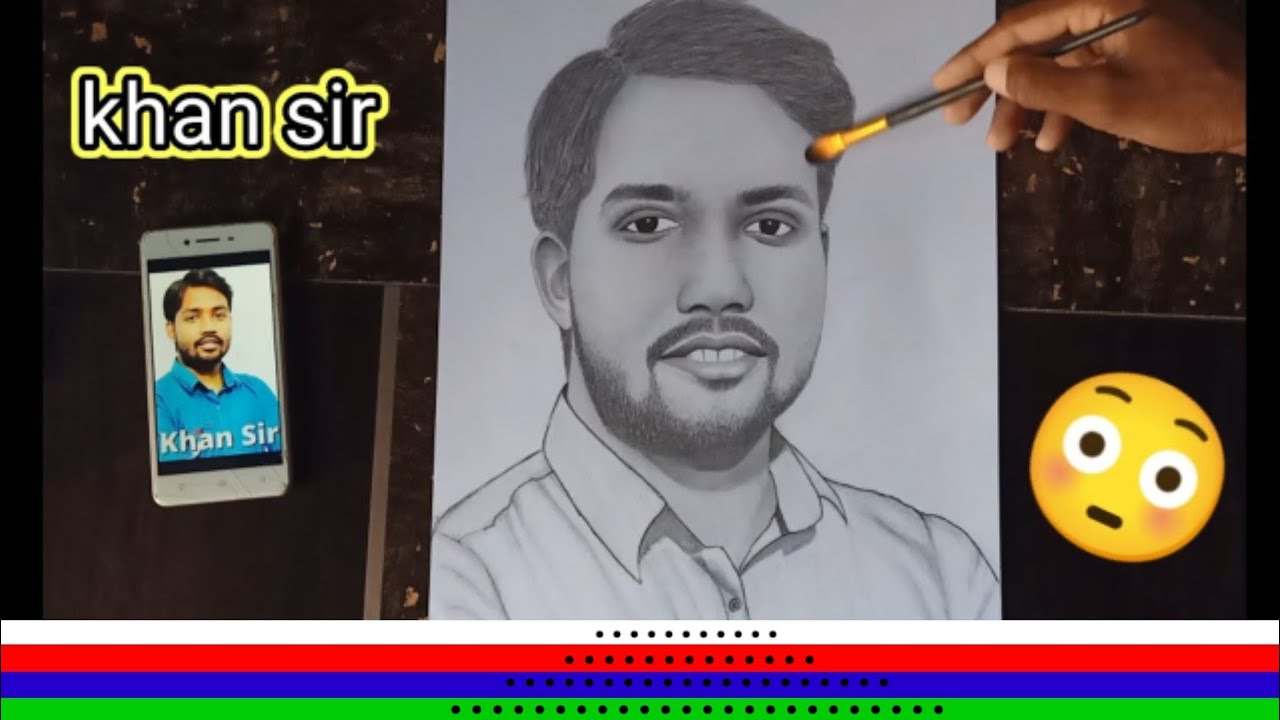 Wonderful sketch of Khan sir. खान सर का अद्भुत स्केच BK art by Parkash ...