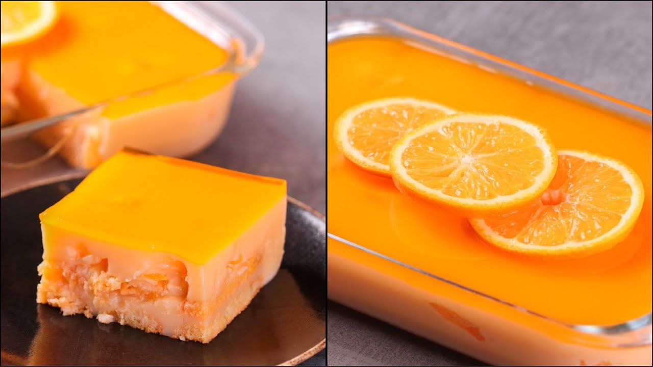 ORANGE CUSTARD DESSERT | NO-BAKE ORANGE BISCUIT DESSERT | EASY ORANGE ...