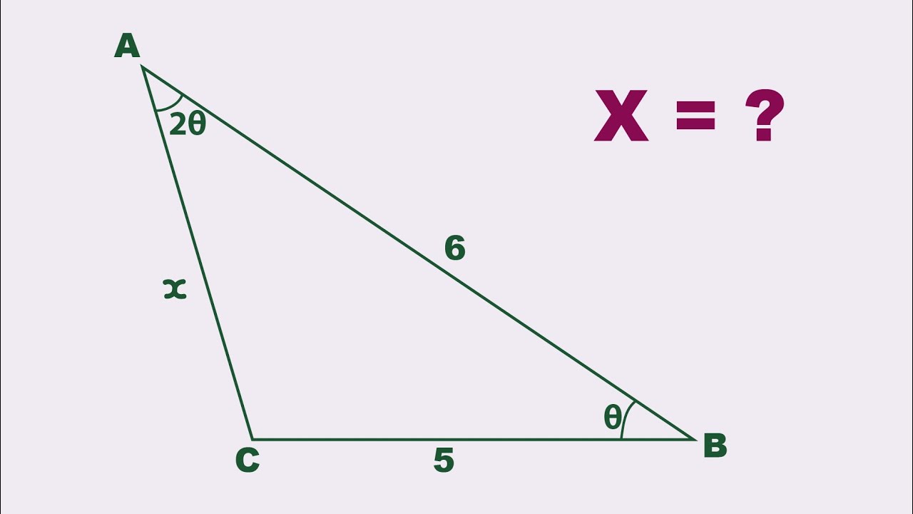 Find the length of x in this triangle. - YouTube