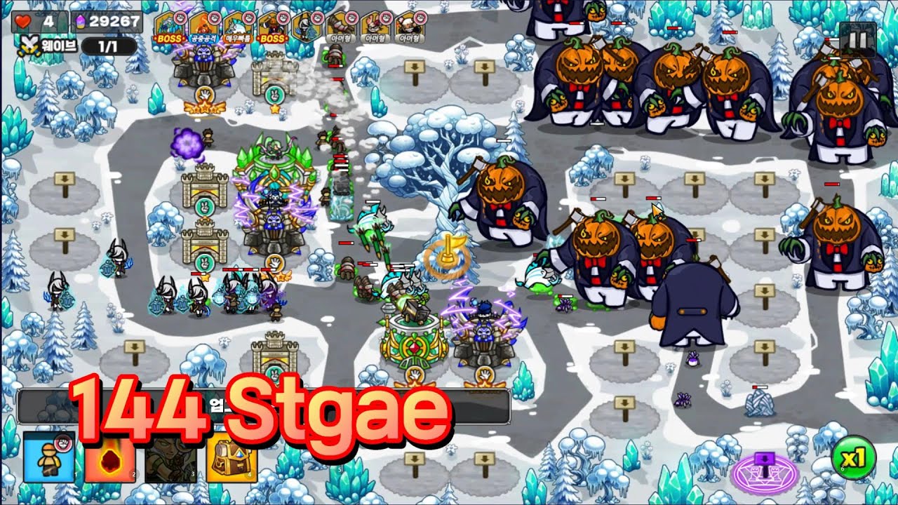 골드타워디펜스. 얼음신전 144 (Gold Tower Defence. Ice Temple 144 Stage) - YouTube