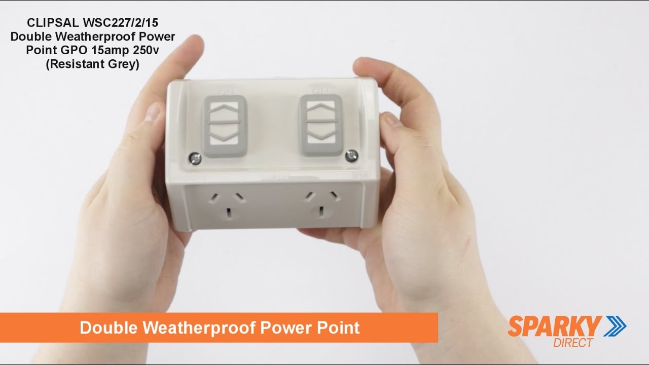 CLIPSAL WSC227/2/15 | Double Weatherproof Power Point GPO 15amp 250v ...
