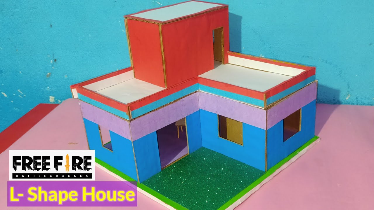Making FREE FIRE L-Shape Miniature House using Cardboard || V-2 - YouTube