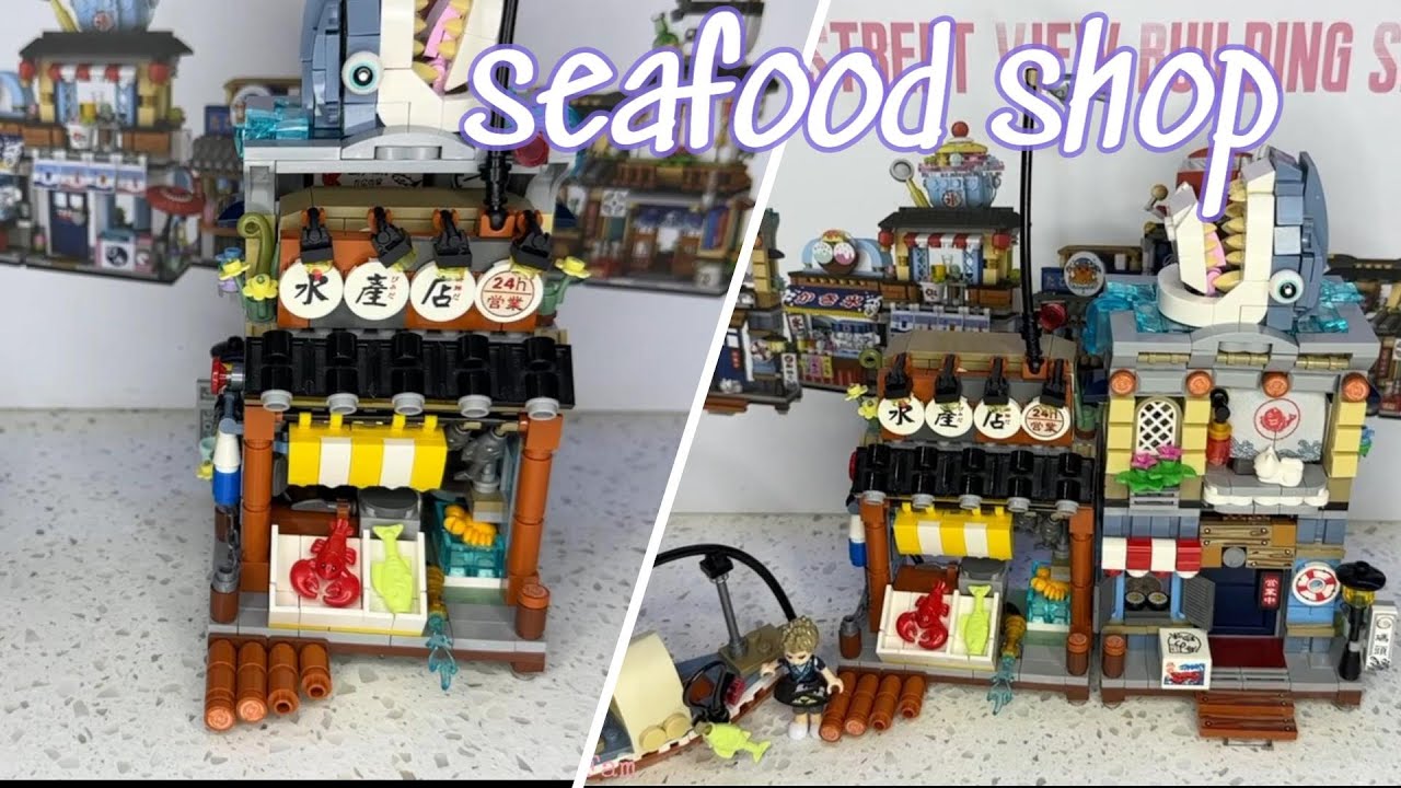 Japanese Street View Building Set Seafood Shop | Mini Building Blocks ...