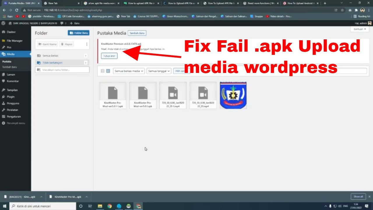Allow Upload apk File To Media Wordpress Fix Fail Upload apk Media allow-upload-apk-file-to-media-wordpress-fix-fail-upload-apk-media
