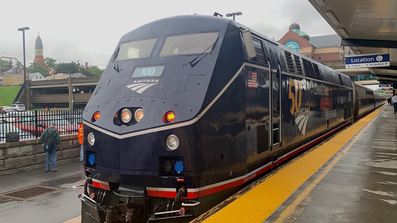 Amtrak 49/449 Combination Process in Albany ft. Amtrak 100 - YouTube