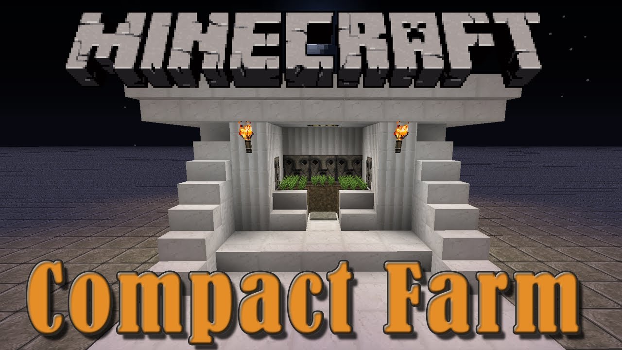 Compact Farm - Minecraft (wheat, carrots, or potatoes) - YouTube
