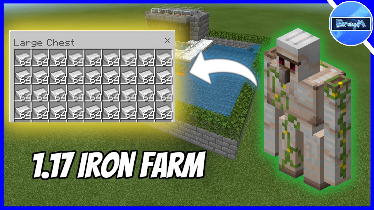 EASY Iron Farm 1.17 Minecraft Bedrock | 500+ Iron Per Hour - YouTube