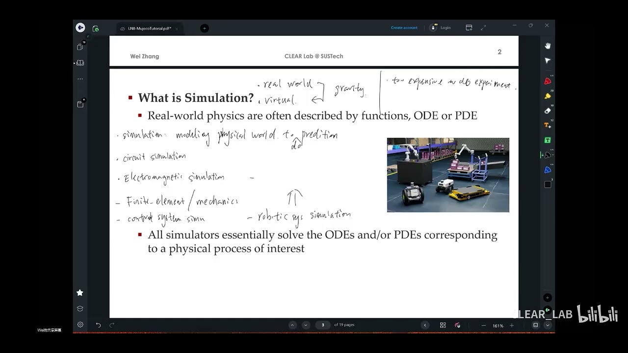 Lec8-1: Mujoco Tutorial- 仿真原理，核心模块，与机器人仿真器 - YouTube