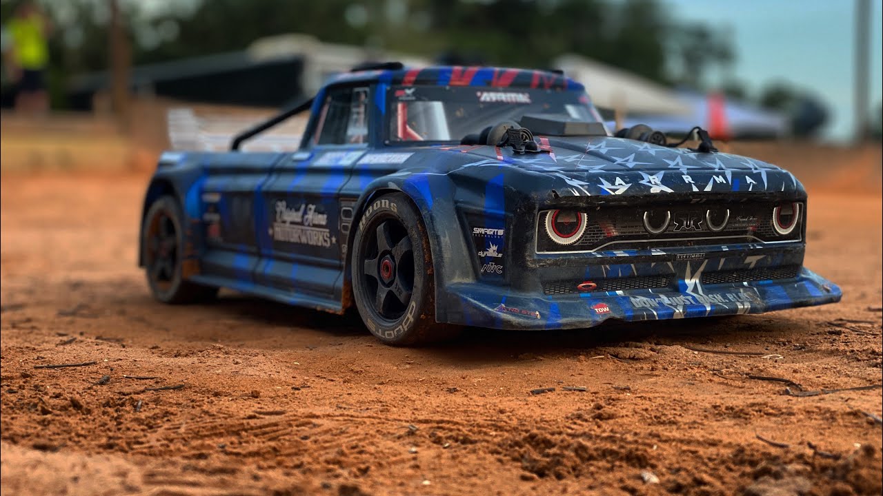 My Arrma infraction v2 hit the dirt oval ( stock tires, impressive how ...