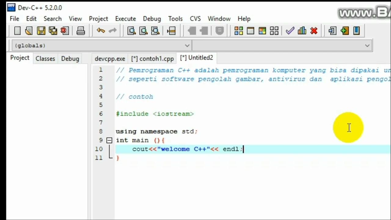 Membuat Program Sederhana C++ Menampilkan Hasil Program dan ...