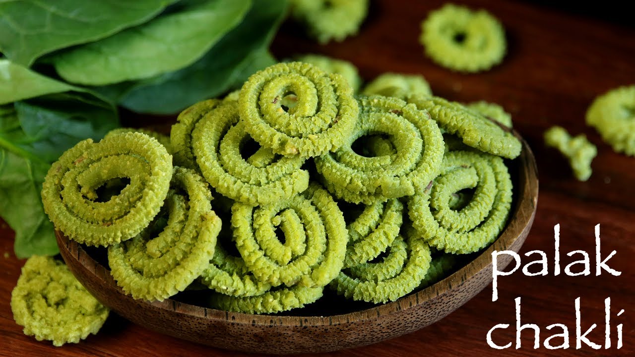 palak chakli recipe | palak murukku recipe | how to make spinach ...