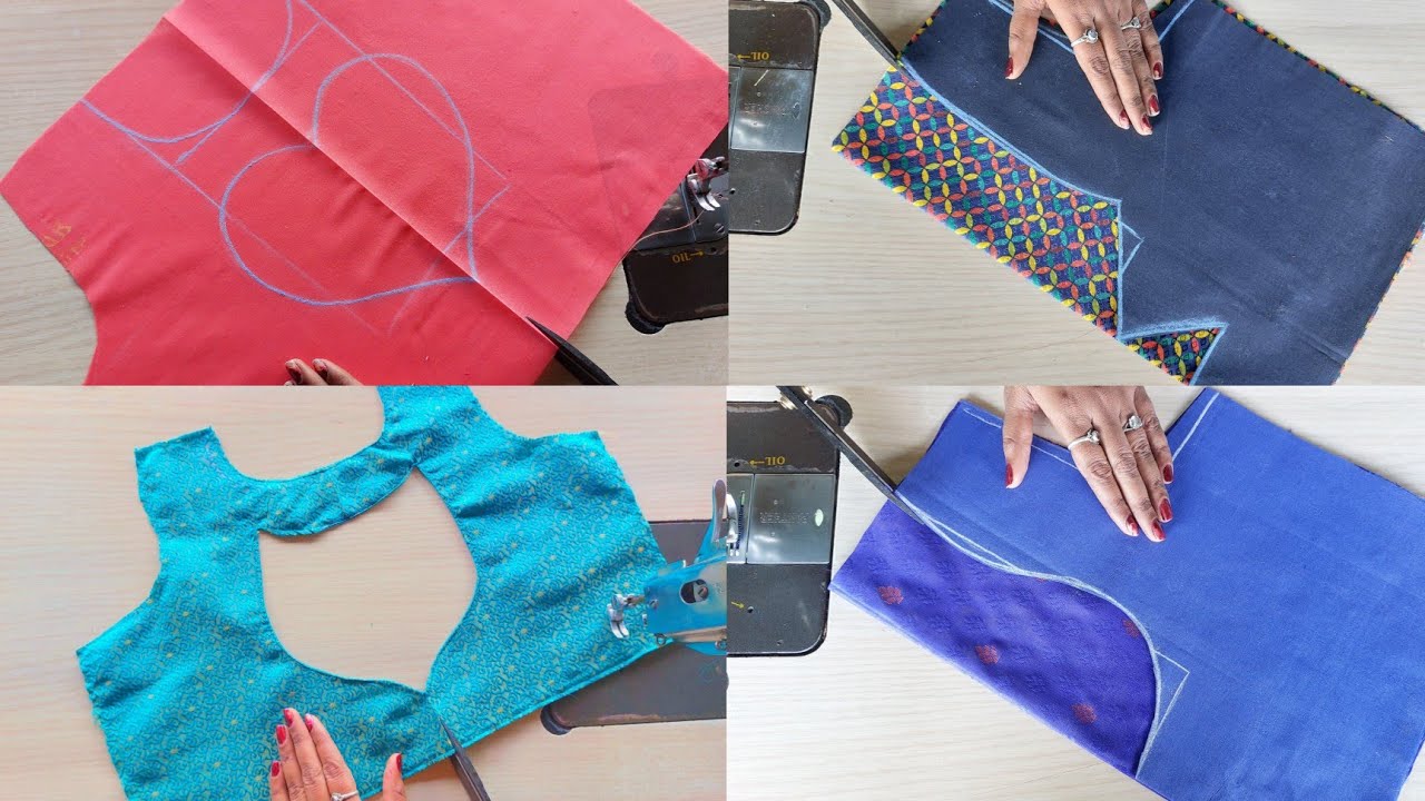 Blouse designs | cutting and stitching back neck blouse design | Blouj ...