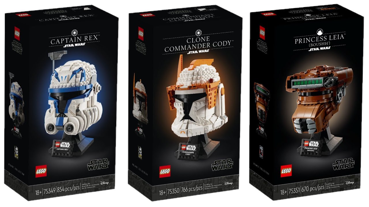 All LEGO Star Wars Helmet Collection sets 2023 Compilation/Collection ...