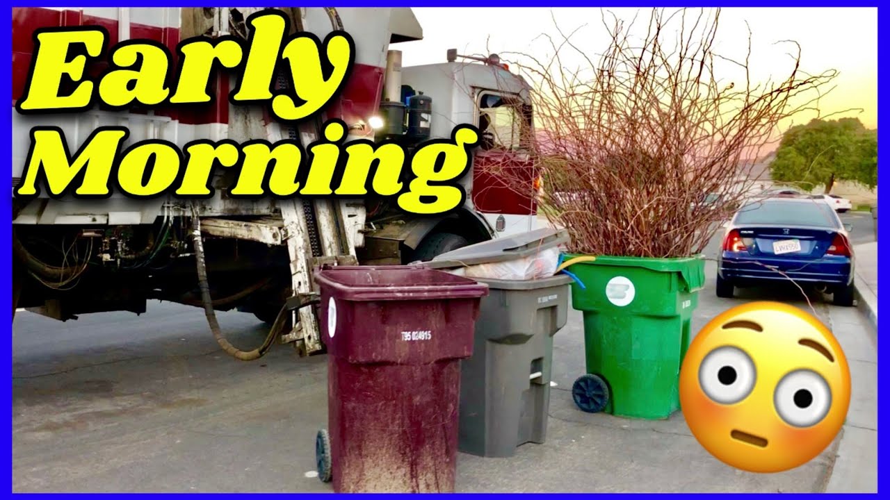 Garbage Truck Chasing In The Morning - YouTube