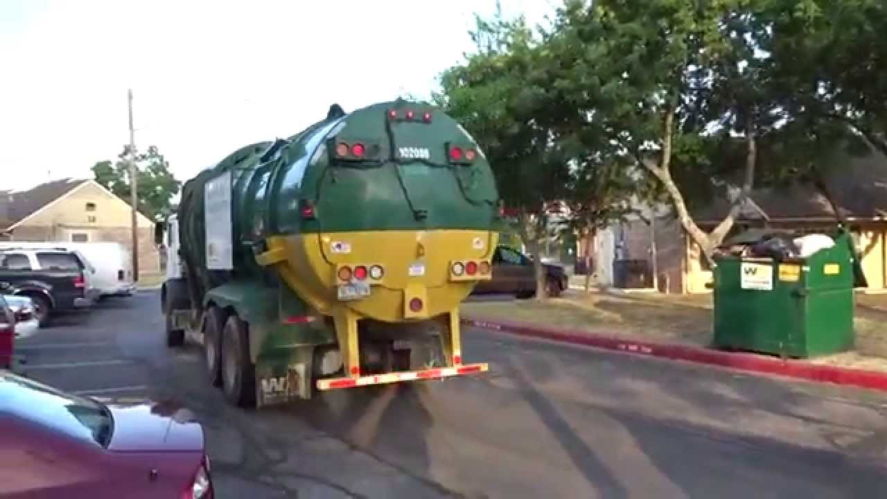 Waste Management Mack MR PakMor HLR Commercial Side Loader - YouTube