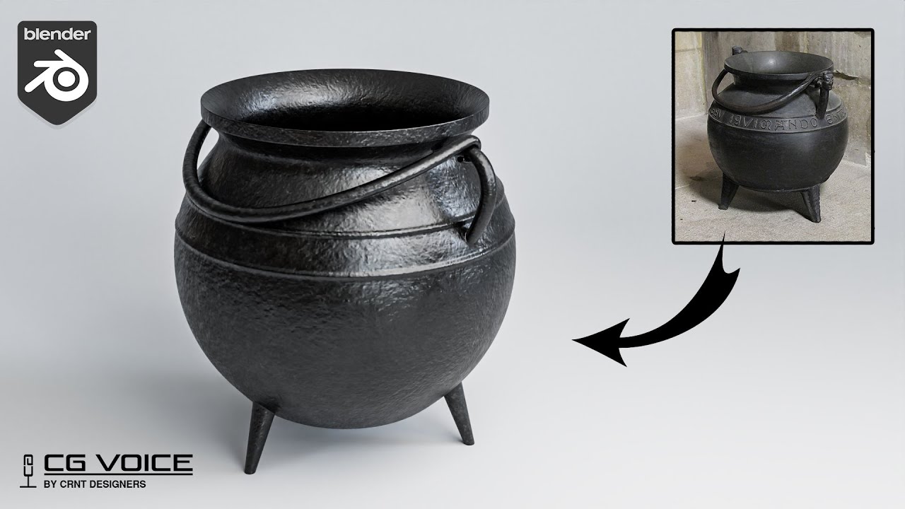 Cauldron - cast iron pot modeling in blender _ blender modeling - YouTube