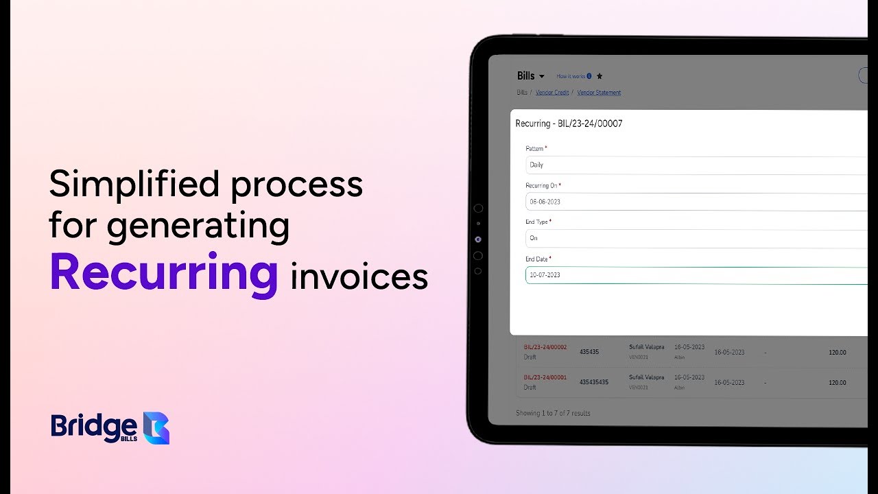 How to Generate Recurring Invoices in Bridge Bills. - YouTube