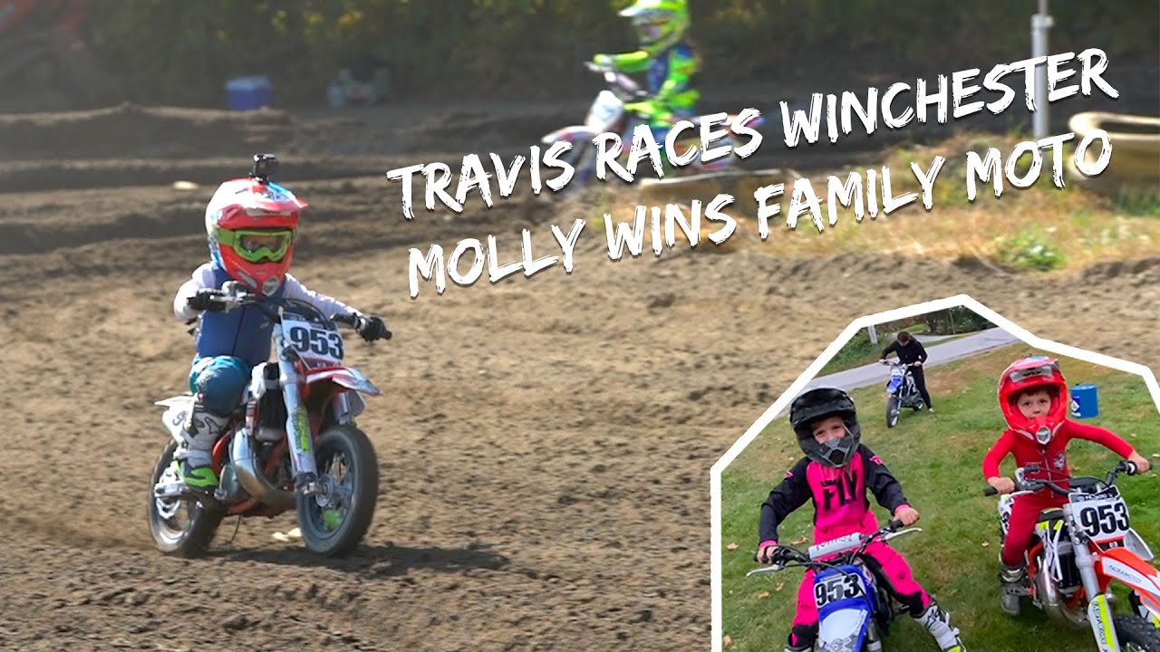 Travis.953 races Winchester & Molly wins a family moto! - YouTube