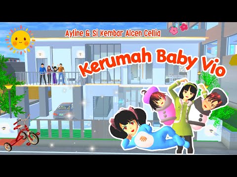 Ayline & Si Kembar Alcen Cellia |  Kerumah Baby Vio | Sakura School Simulator