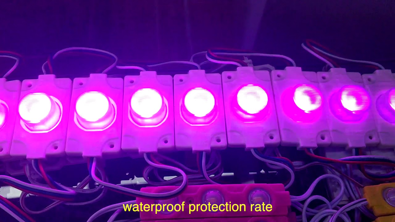 12V waterproof RGB 3030 LED module - kutop.com - YouTube