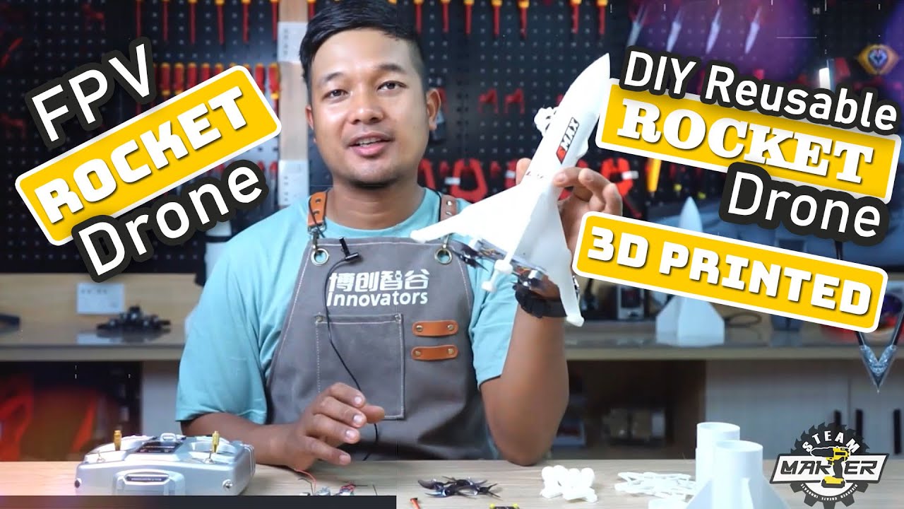 I made a DIY rocket drone using 3D materials - How to Fly Rocket drone ...