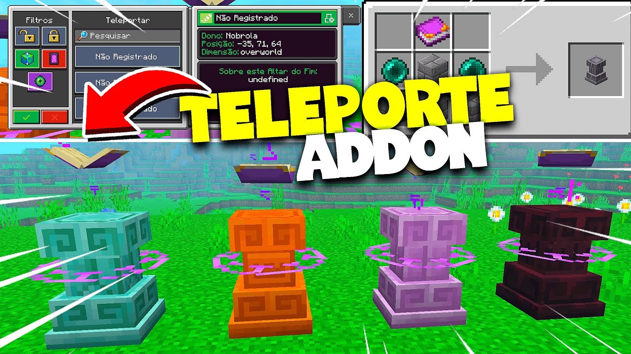 NOVO ADDON/MOD DO ENDERALTAR (TELEPORTE) PARA MINECRAFT PE 1.20 ...