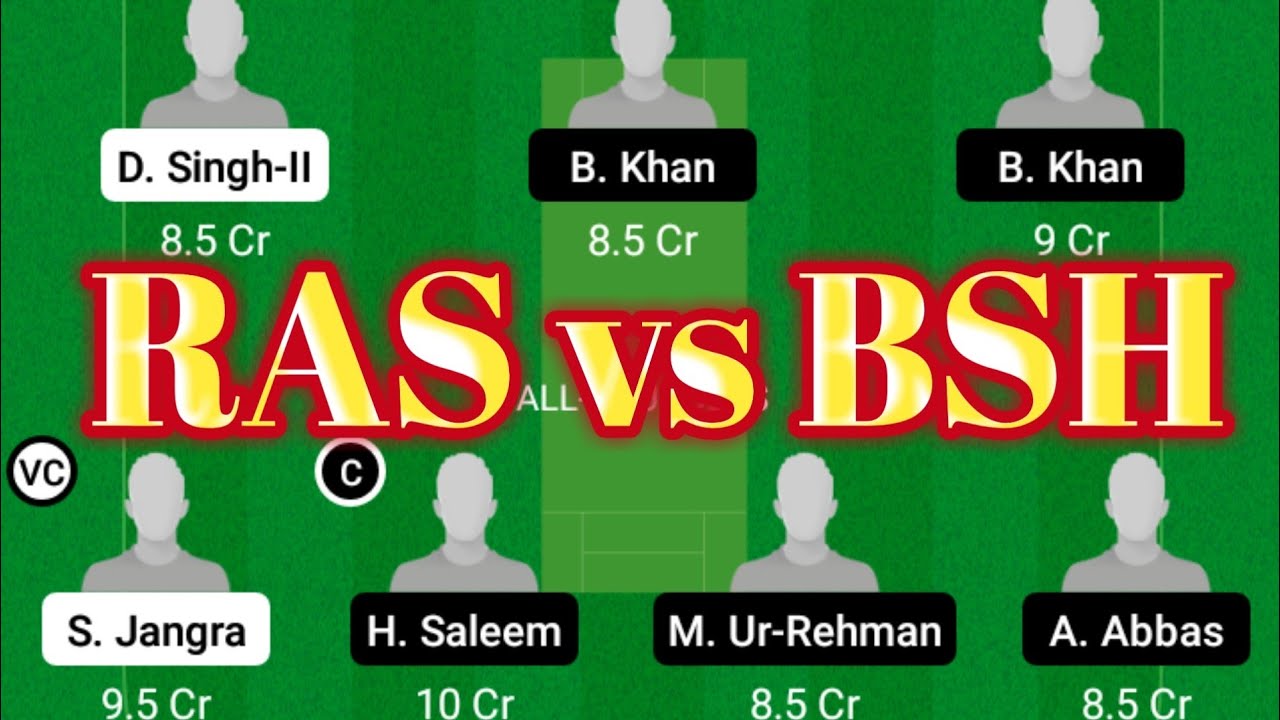 RAS vs BSH Dream11 Team, Ras vs Bsh Dream11 Prediction Team, Fancode ...