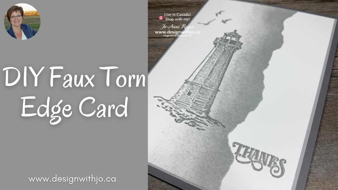 DIY Faux Torn Edge Card - YouTube