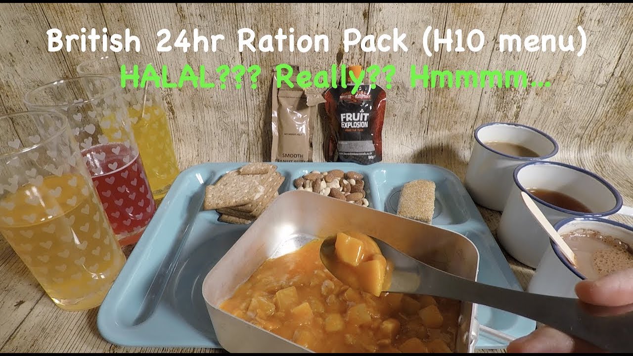British 24hr Ration Pack (H10 menu) Halal??? or Vegetarian??? - YouTube