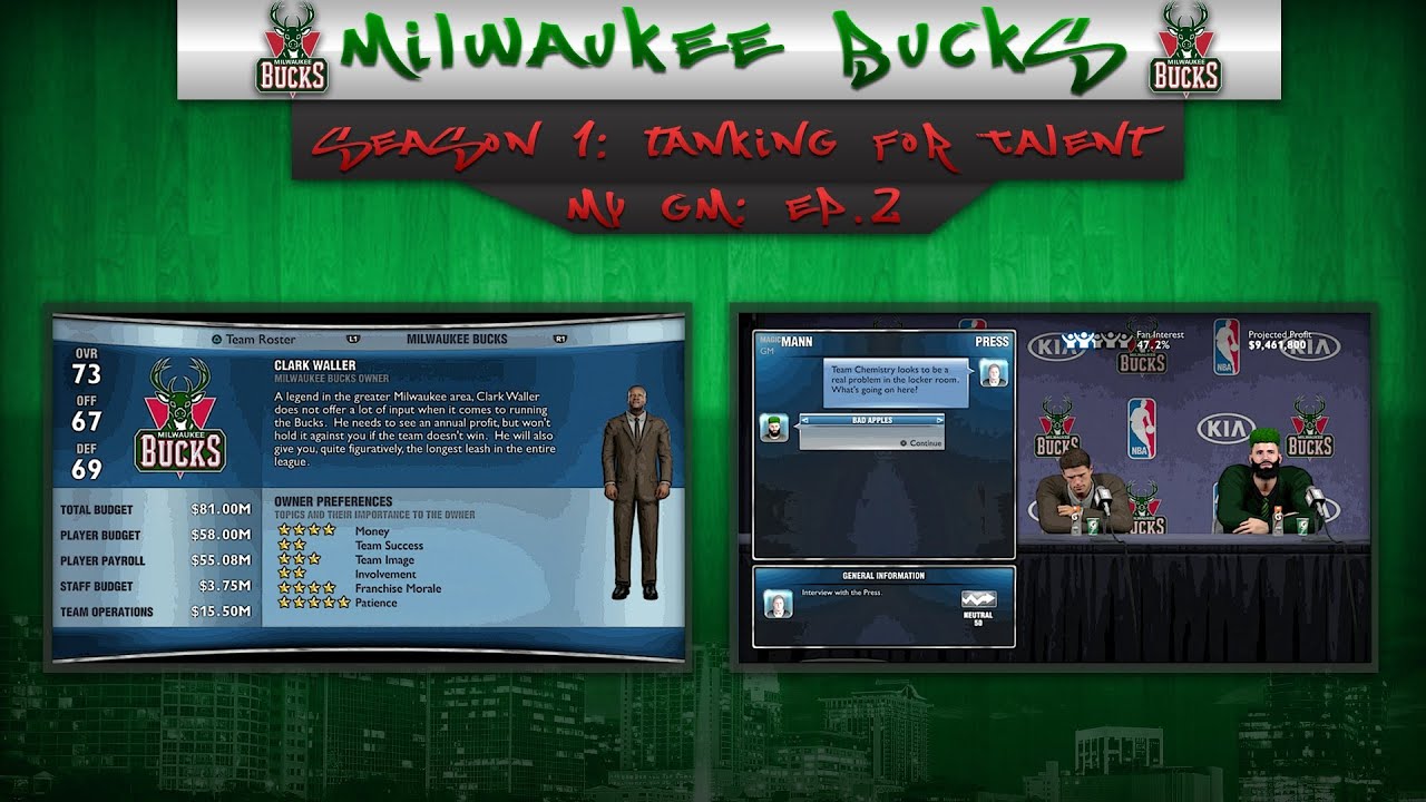 NBA 2K14 My GM Mode Ep. 2 - Milwaukee Bucks - Player Auditions and ...