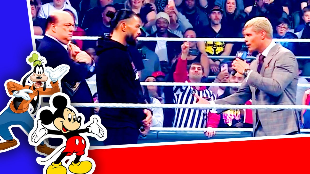 Cody Rhodes & Roman Reigns Face to Face But It's Mickey & Goofy 03-22 ...