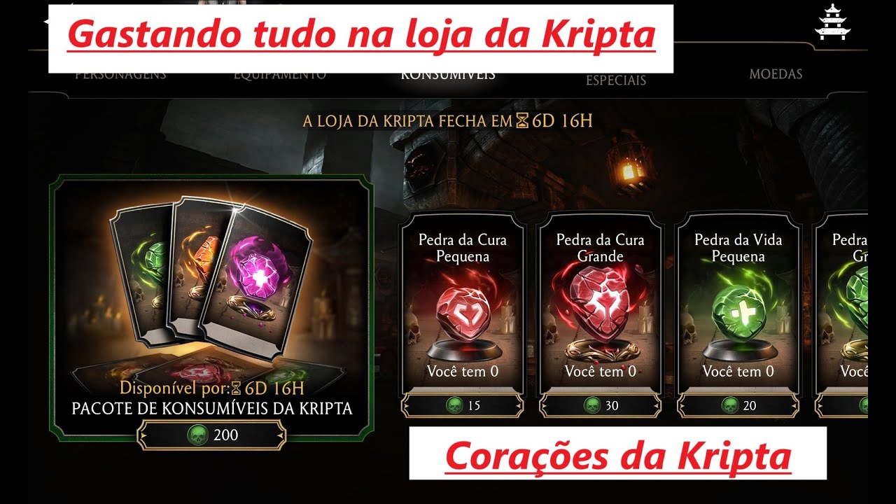 Kripta gastando todos os meus corações da Kripta nas ofertas especiais ...