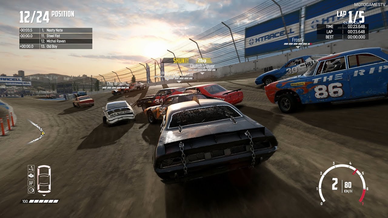 Wreckfest - Dirt Devil Stadium Dirt Speedway - Xbox One X Gameplay ...