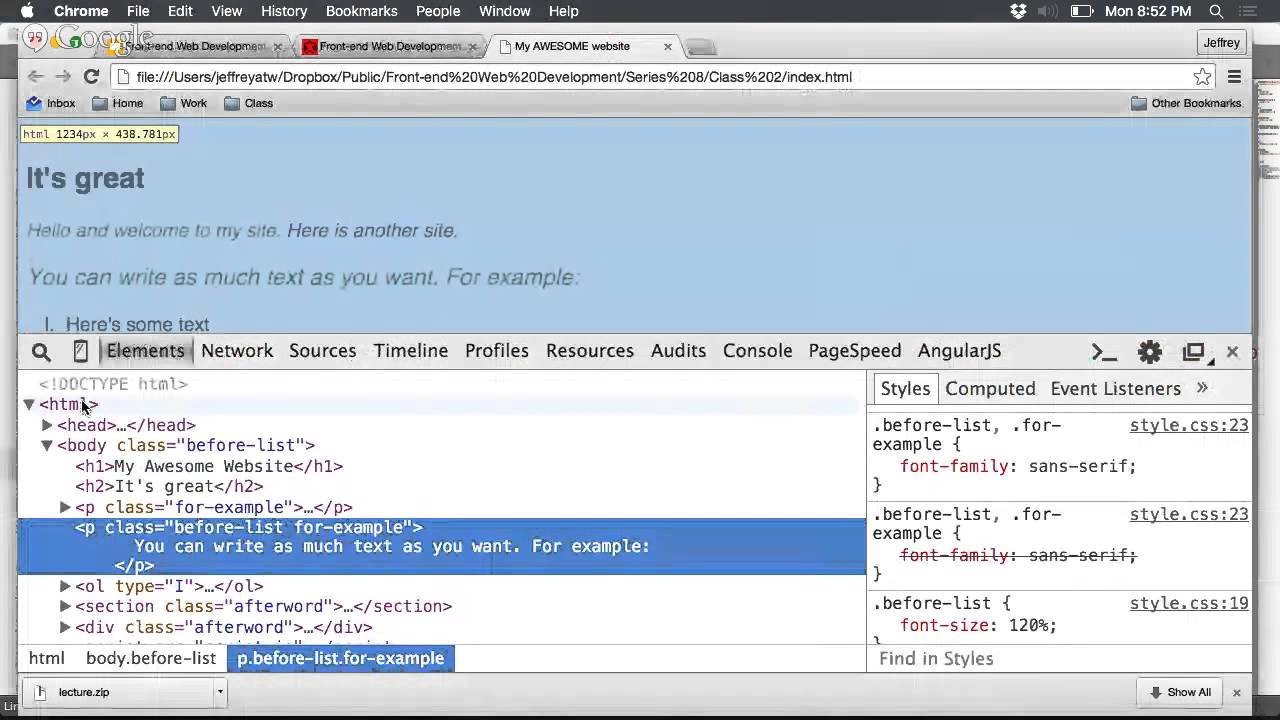 Front End Web Development Css Selectors And The Box Model Youtube